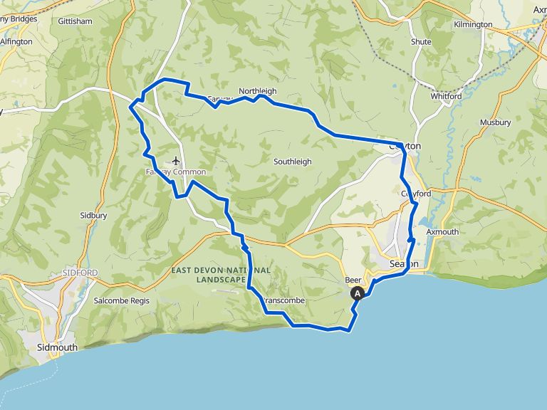 Die East Devon Way West & South West Coast Path Schleife von Beer ...